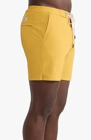 FAIR HARBOR Solid Water Repellent Board Shorts With Interior Compression
