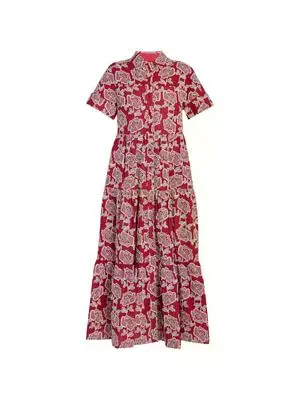 Erdem Embroidered Shirt Dress - Red