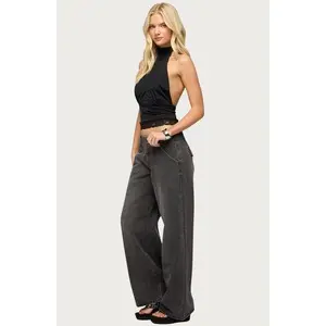 EDIKTED Sandra Lace Trim Halter Top