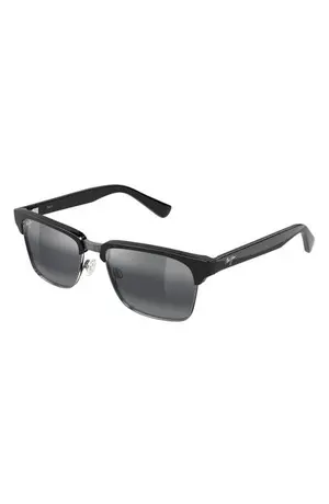 Maui Jim Kawika Xl Rectangular Sunglasses - Black