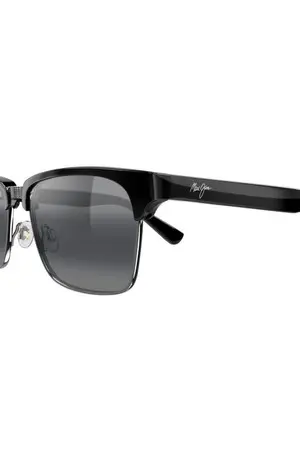 Maui Jim Kawika Xl Rectangular Sunglasses - Black