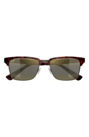 Maui Jim Kawika Xl Rectangular Sunglasses - Brown