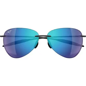 Maui Jim Maui Jim Sugar Beach Rimless Aviator Sunglasses Black