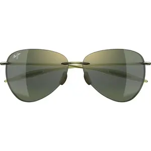 Maui Jim Maui Jim Sugar Beach Rimless Aviator Sunglasses Green