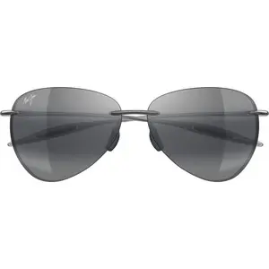 Maui Jim Sugar Beach Rimless Aviator Sunglasses - Grey