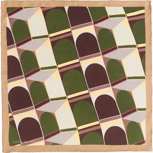 LOST PATTERN Modular Silk Pocket Square - Green
