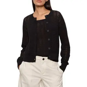 Sanctuary Pointelle Cardigan - Black
