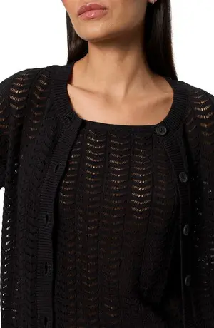 Sanctuary Pointelle Cardigan - Black