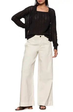 Sanctuary Pointelle Cardigan - Black
