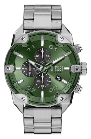 DIESEL® Stainless Steel Chronograph Bracelet Watch - Silver