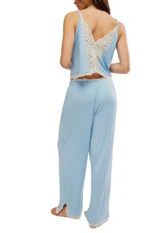 Free People Sleepless Summer Pajamas - Blue Combo