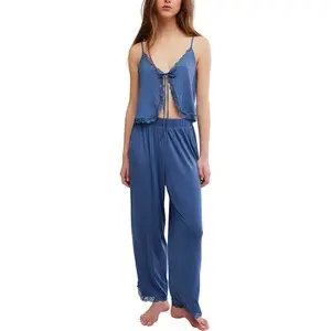 Free People Sleepless Summer Pajamas - Navy Heather