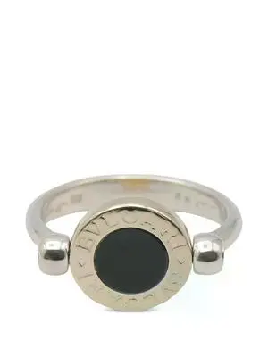 BVLGARI 18k Yellow And White Gold Bezel-set Onyx Ring