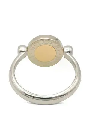 BVLGARI 18k Yellow And White Gold Bezel-set Onyx Ring