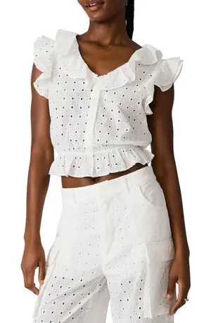 Steve Madden Mayra Cotton Eyelet Top