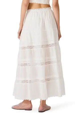 Steve Madden Elisse Lace Detail Cotton Maxi Skirt - Antique