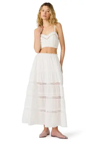 Steve Madden Elisse Lace Detail Cotton Maxi Skirt - Antique