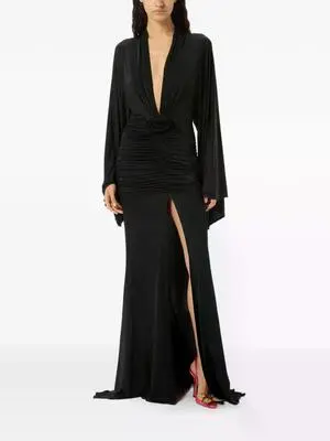Blumarine Ruched Rose Detail Dress