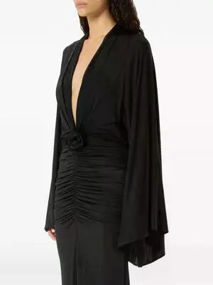 Blumarine Ruched Rose Detail Dress
