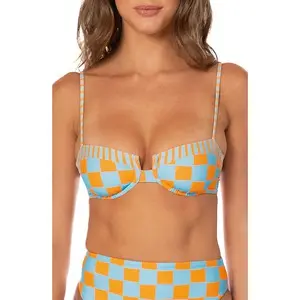 MAAJI Roseland Breeze Beat Reversible Bikini Top - Open Blue