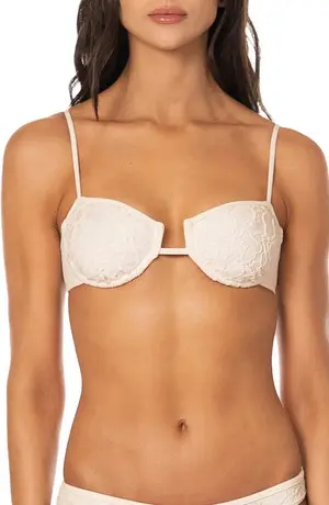 MAAJI Amatista Whisper Lace Underwire Bikini Top - Light Beige