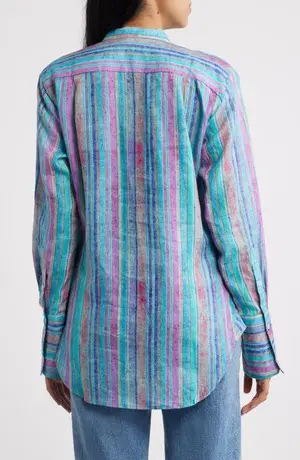 APNY Stripe Linen Button-up Shirt