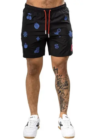 MACEOO Martyr Swim Trunks With Printed Pattern - Black
