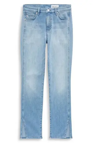 Ag Mari Mid Rise Slim Straight Leg Jeans With Split Hems