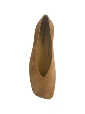 HALMANERA Square-toe V-cut Ballet Flats