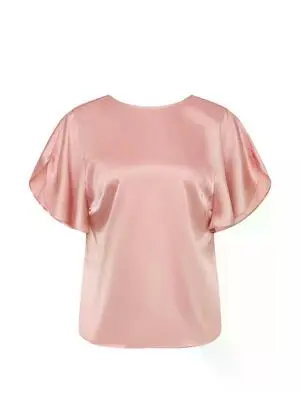 Rebecca Vallance Alina Flutter-sleeve Blouse - Pink