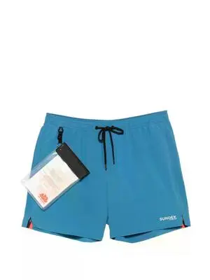Sundek Logo Print Swim Shorts - Blue