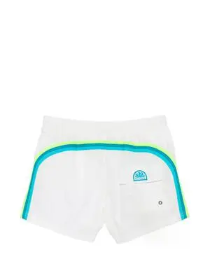 Sundek Stripe-trim Swim Shorts - White
