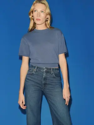 REFORMATION Ziva Cashmere Sweater Tee - Grey