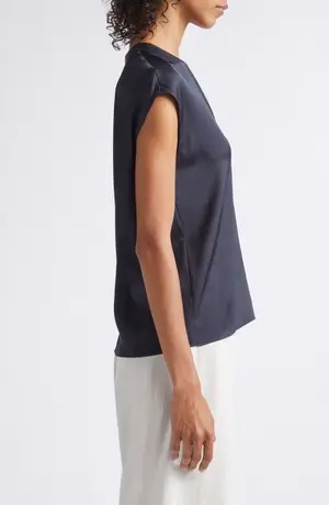 Vince Cap Sleeve V-neck Top - Ink