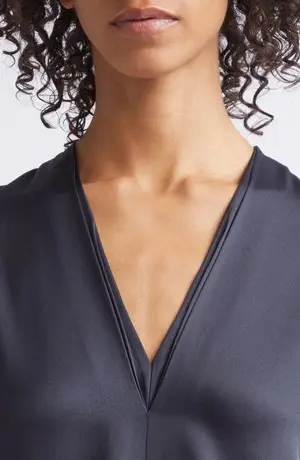 Vince Cap Sleeve V-neck Top - Ink