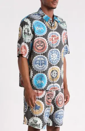 CRIMINAL DAMAGE Bottle Cap Button Front Shirt