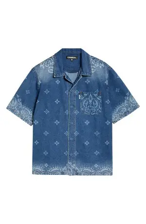 CRIMINAL DAMAGE Laser Print Denim Shirt