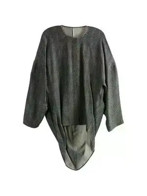 UMA WANG Geometric Print Asymmetric Shirt - Grey
