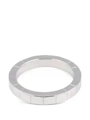 Cartier 18k White Gold Logo Engraved Square-link Ring