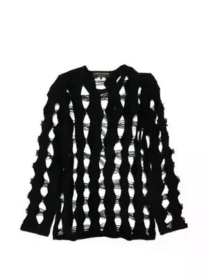 Comme Des Garçons Distressed Open-knit Sweater