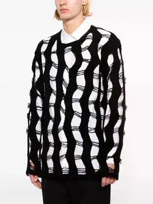 Comme Des Garçons Distressed Open-knit Sweater