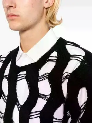 Comme Des Garçons Distressed Open-knit Sweater