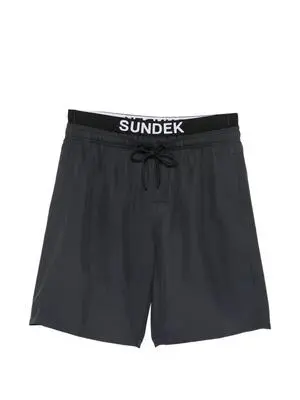 Sundek Logo Waistband Swim Shorts - Black