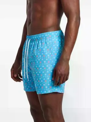 Sundek Palm Tree Pattern Swim Shorts - Blue