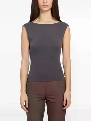 ST. AGNI Ballerina Scoop-back Top - Grey