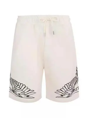 COUNTY OF MILAN Graphic Print Drawstring Shorts - Neutrals