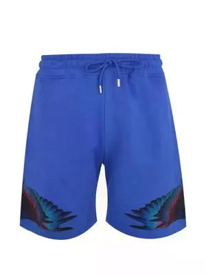 COUNTY OF MILAN Wings Print Drawstring Shorts - Blue