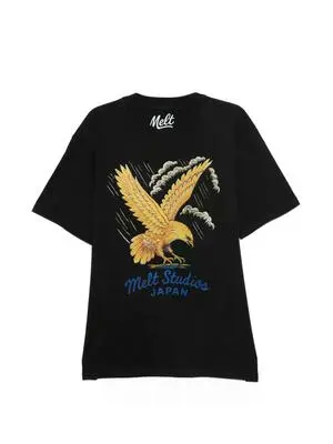MELT Graphic-print Round Neck T-shirt - Black