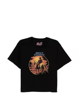 MELT Graphic-print Cotton T-shirt - Black