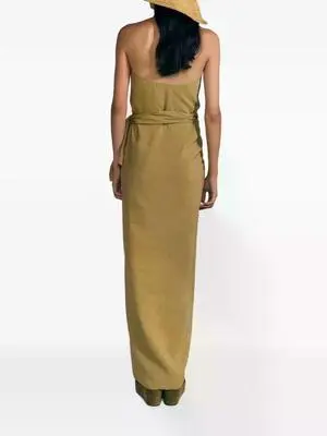 CORTANA Mona Halterneck Wrap Maxi Dress